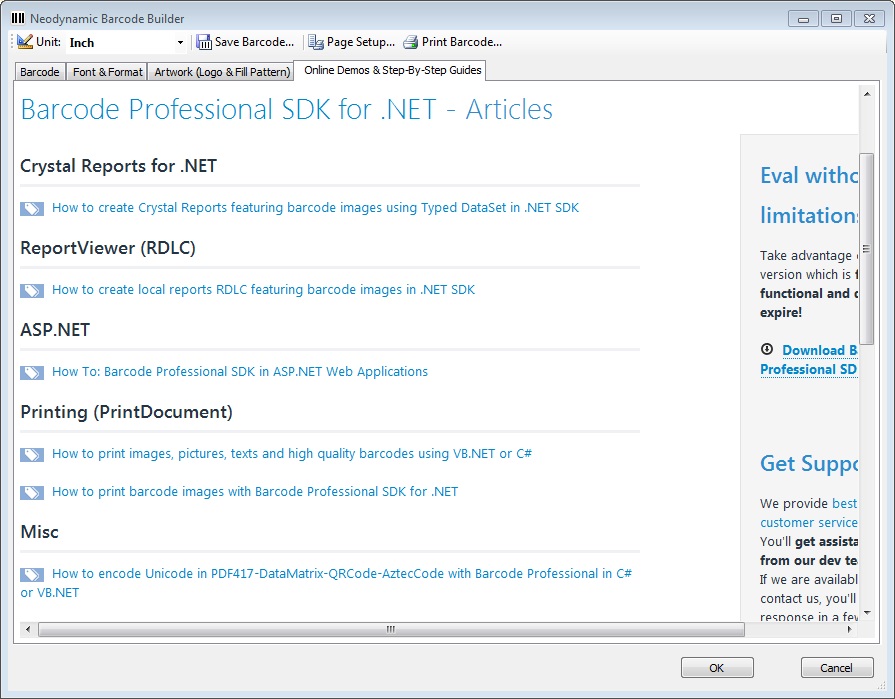 Neodynamic Barcode Builder